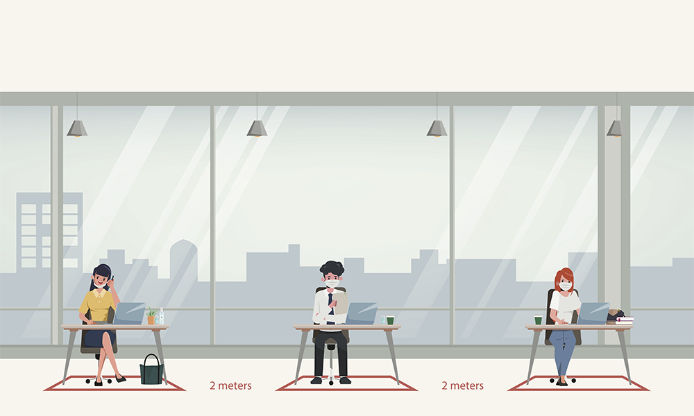 Return to work and Social Distancing in the office. How to manage.