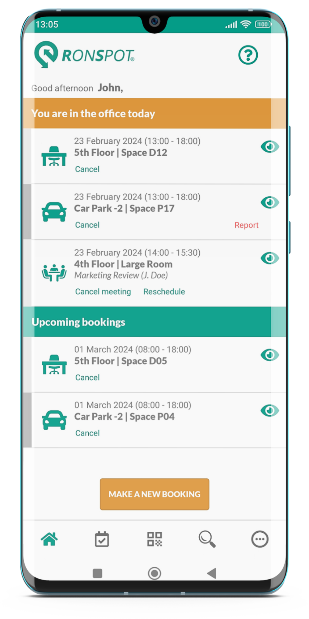 Desk, Parking and Meeting Room Booking System | Space Management